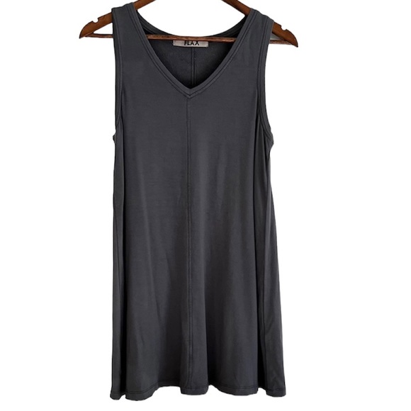 Flax | Tops | Flax Grey Vneck Sleeveless Tunic Small | Poshmark